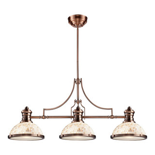 Chadwick 3-Light Island, Antique Copper With Cappa Shell - Traditional ...