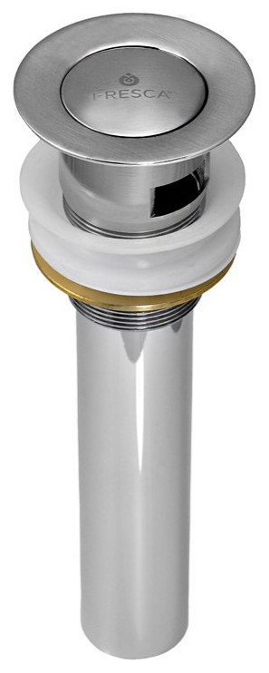 Fresca Pop-Up Drain Assembly with Overflow - Brushed Nickel - Bathroom ...