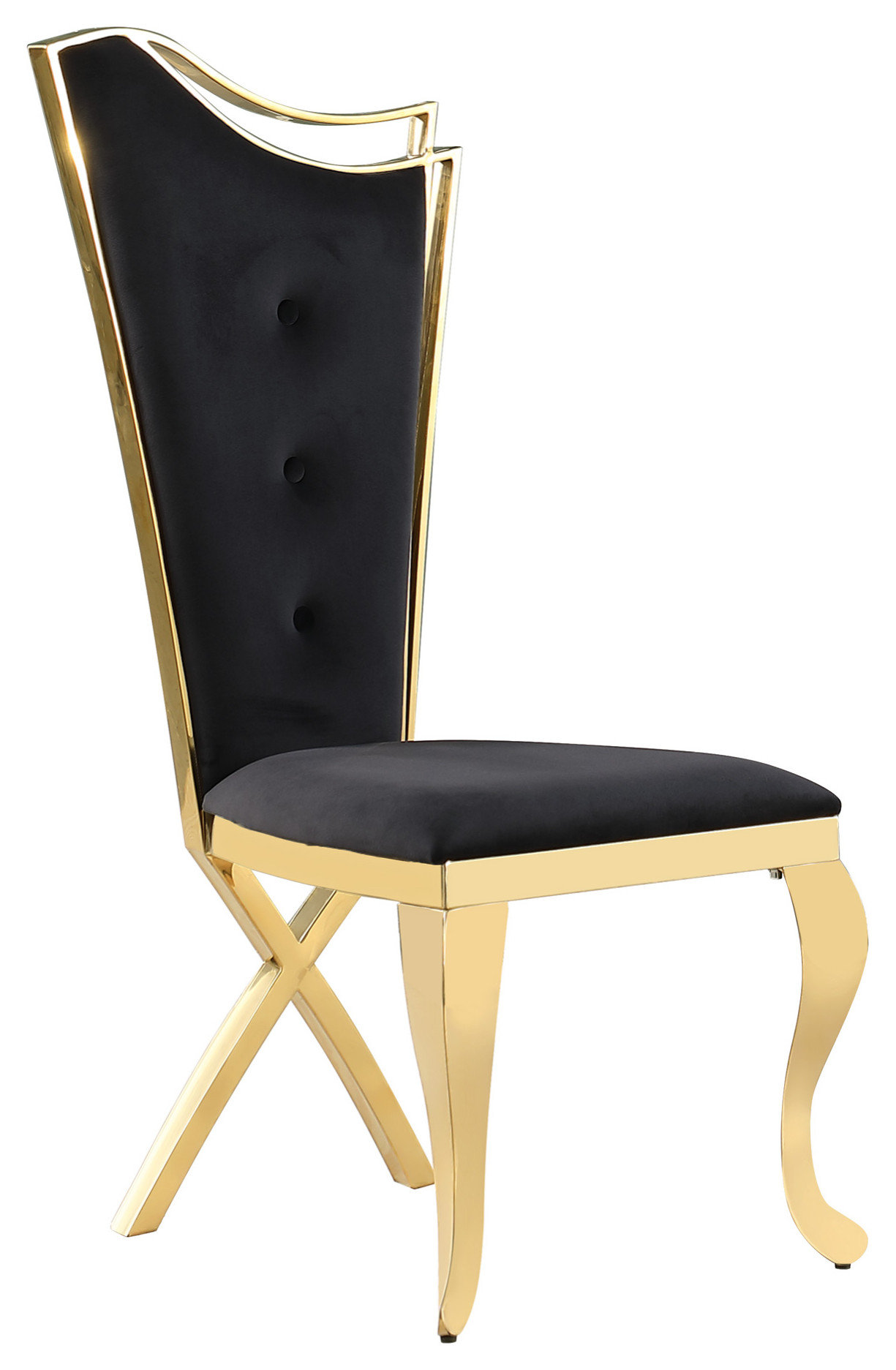 Chihiro Velvet Dining Chair With X-Shaped Legs, Set of 2 - Contemporary ...