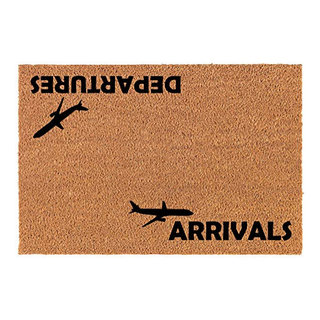 Coir Doormat Arrivals Departures Pilot Flight Attendant (30" x 18 ...