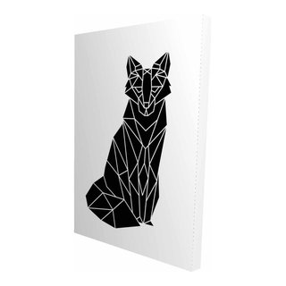 Geometric Fox Print On Wrapped Canvas, 24"x36", 24"x36" - Contemporary ...