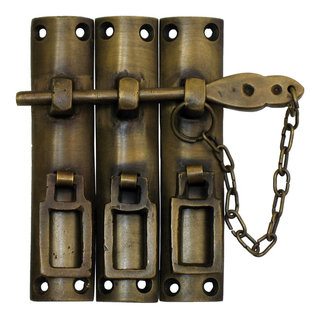 Three-Piece Lock With Chain, Medium - Mediterranean - Cabinet And ...