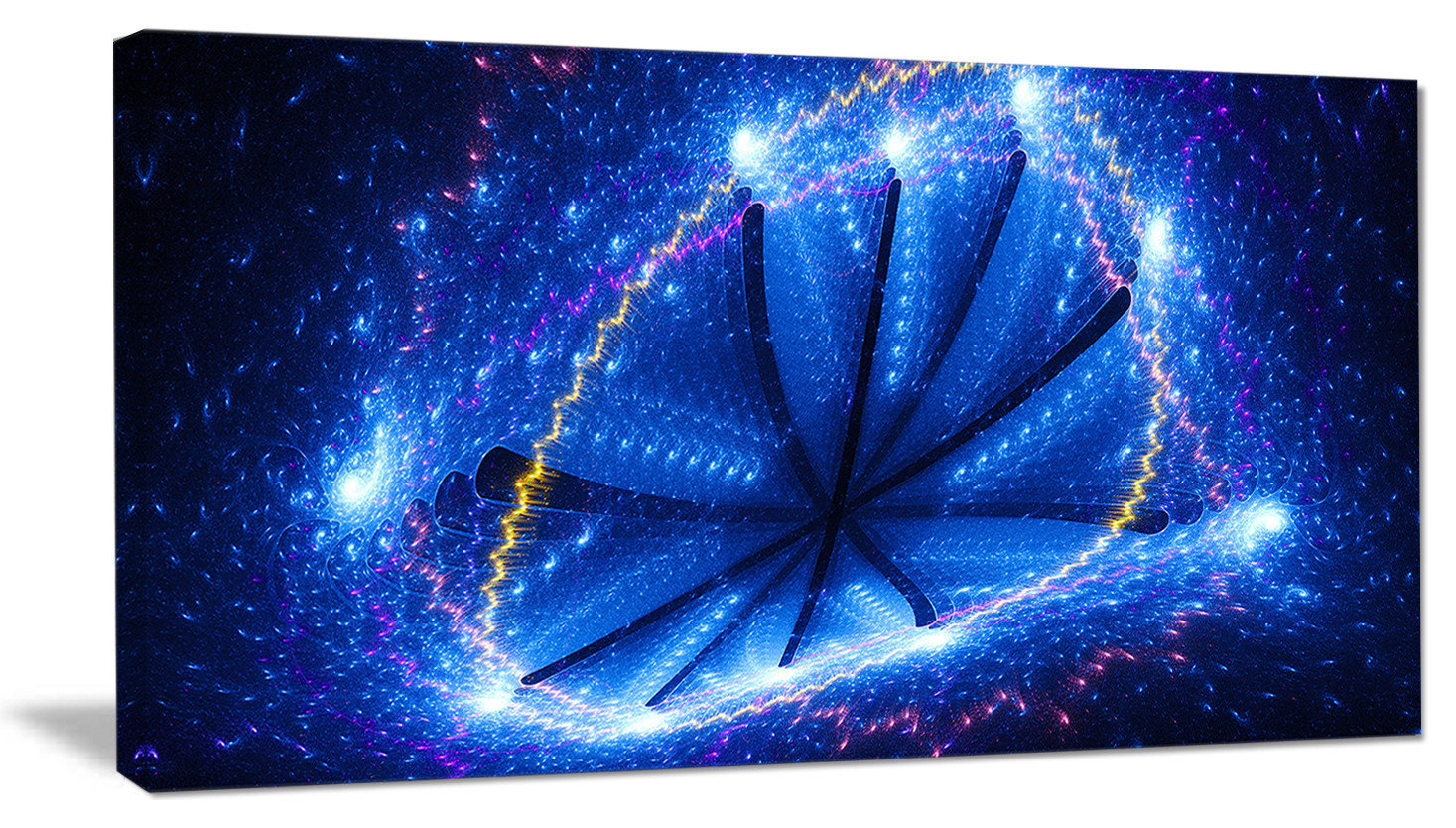 Blue Star Clusters, Abstract Canvas Wall Art, 32"x16"x1" - Contemporary ...