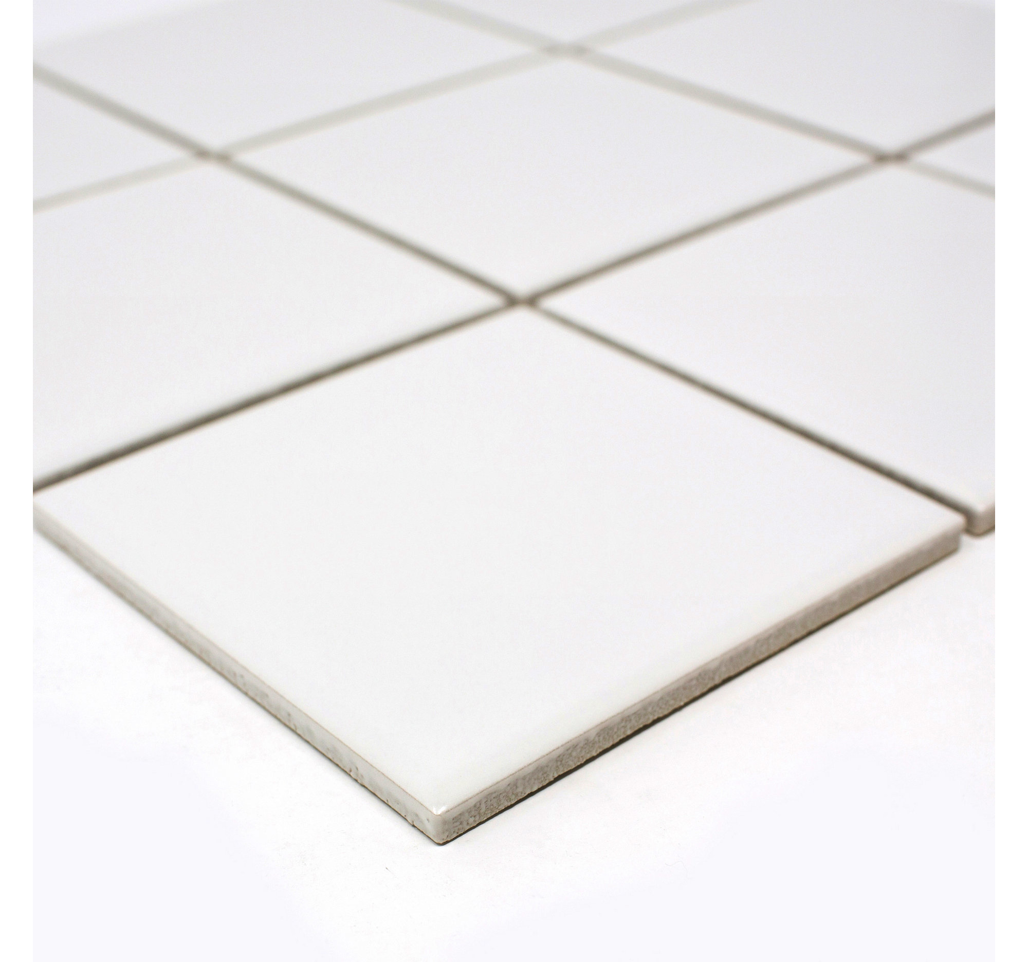 Rae Square Porcelain Mosaic Tile Sheet, White, Sample - Contemporary ...