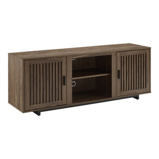 Silas 58" Low Profile TV Stand, Walnut - Transitional - Entertainment ...