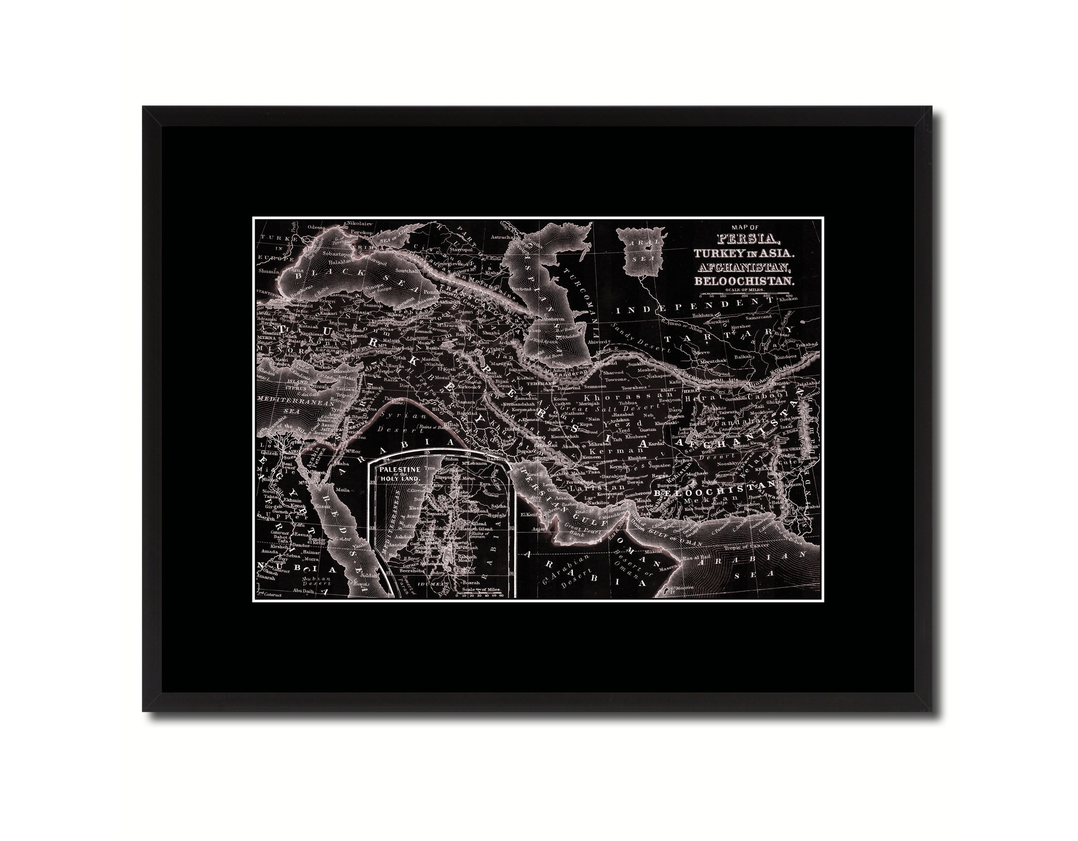 Persia Iraq Iran Afghanistan Vintage Vivid Sepia Map Canvas, 16"x21 ...