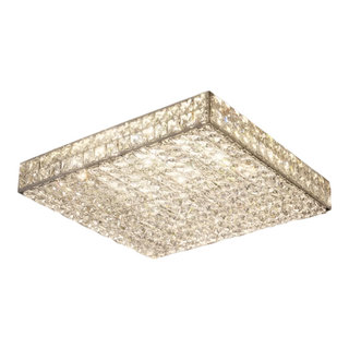 Bacci Clear Crystal Light Fixture, 58cmx58cm - Contemporary - Flush ...