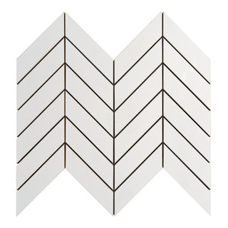 Chevron 11.8"x11.8" Herringbone Snow Porcelain Wall & Floor Mosaic Tile ...