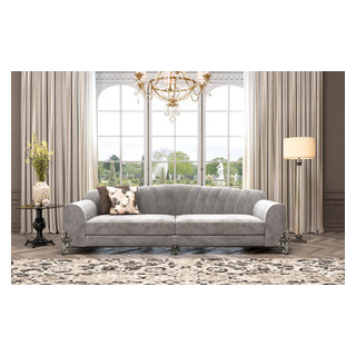 Classic Luxury Nubuck Leather Grey Sofa - Modern - London - by ...