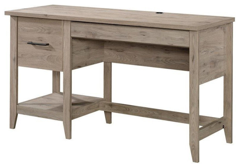 Beige Executive Office Desk with Wide Work Surface and Sturdy Frame ...