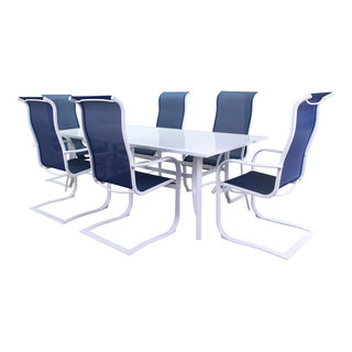 Courtyard Casual Santa Fe 7-Piece 84" Rectangle Spring Chair Dining Set ...