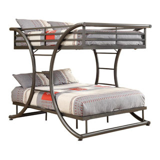 Stephan Full Over Full Bunk Bed Gunmetal - Contemporary - Bar Stools ...