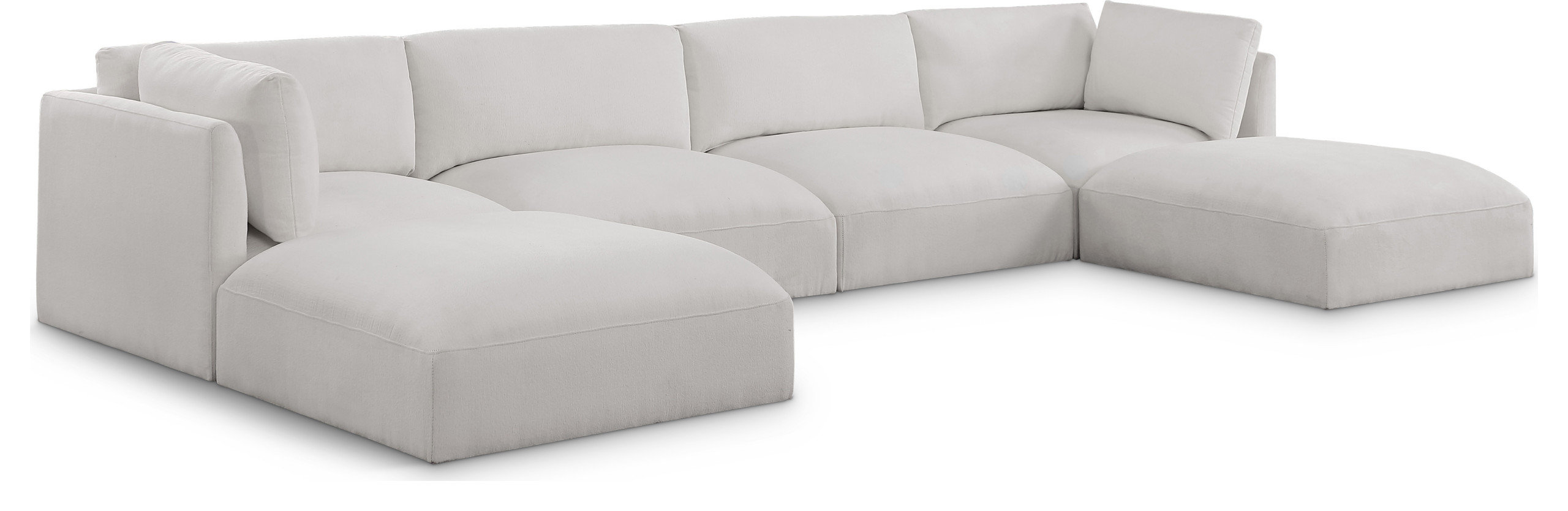 Ease Polyester Upholstered U-Shaped Modular Sectional, 4 Piece: 2 ...