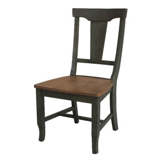 Set of Two Solid Wood Panel Back Chairs in Unfinished - Transitional ...