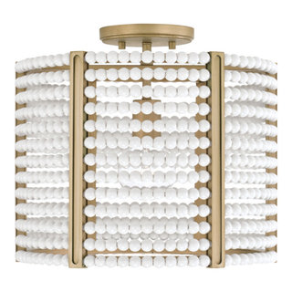 Capital Lighting Brynn 1-Light Semi-Flush 247111AP, Aged Brass Painted ...