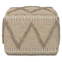 Sweeney Square Pouf, Brown Handloom Woven Pattern - Scandinavian - Floor Pillows And Poufs - by ...