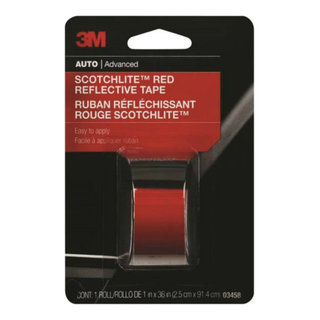 3M 03458 Scotchlite Reflective Safety Tape, 1" x 36", Red, 1" x 36 ...