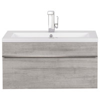 Trough Collection 30" Wall Mount Modern Bathroom Vanity, 30 ...