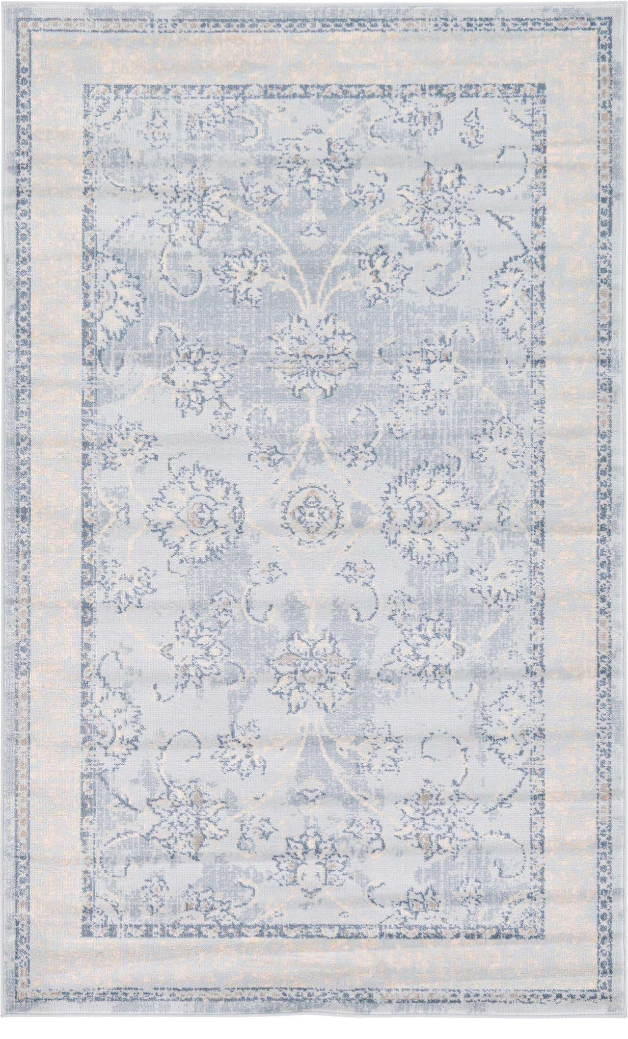 Rug Unique Loom Paris Light Blue Rectangular 3' 3 x 5' 3 - Contemporary ...