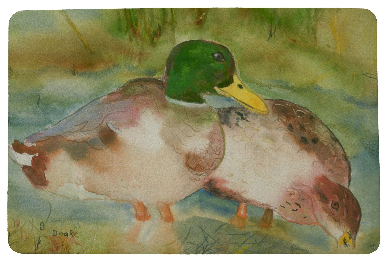 Betsy Drake Mallard Ducks Door Mat 18x26, One Size - Rustic - Doormats ...