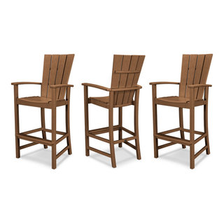 POLYWOOD Quattro 3-Piece Bar Set - Transitional - Outdoor Bar Stools ...