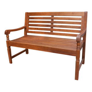 Nantucket Garden Bench, Natural - Traditional - Outdoor Benches - by ...
