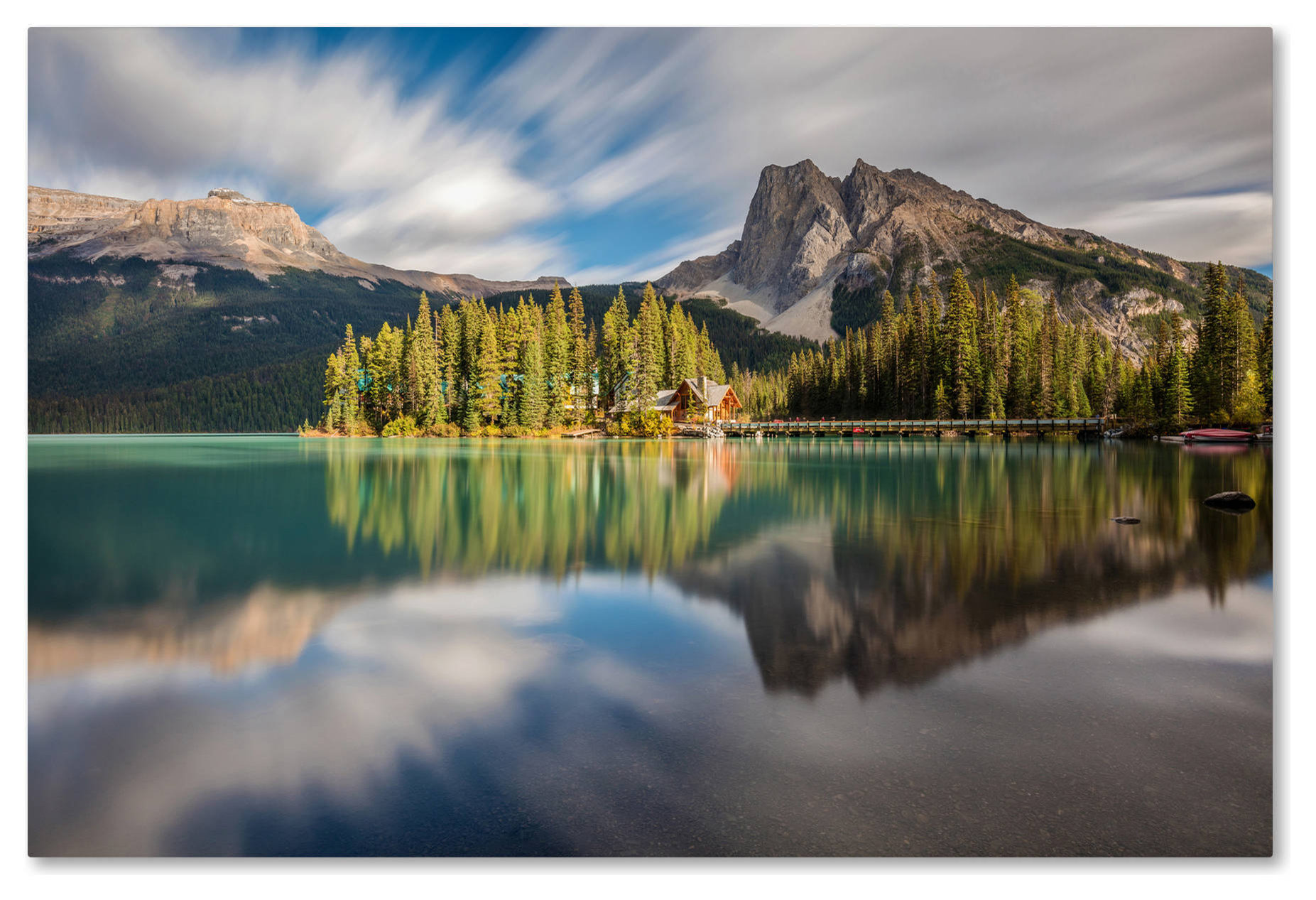 Pierre Leclerc 'Emerald Lake Dreamscape' Canvas Art, 19"x12" - Rustic ...