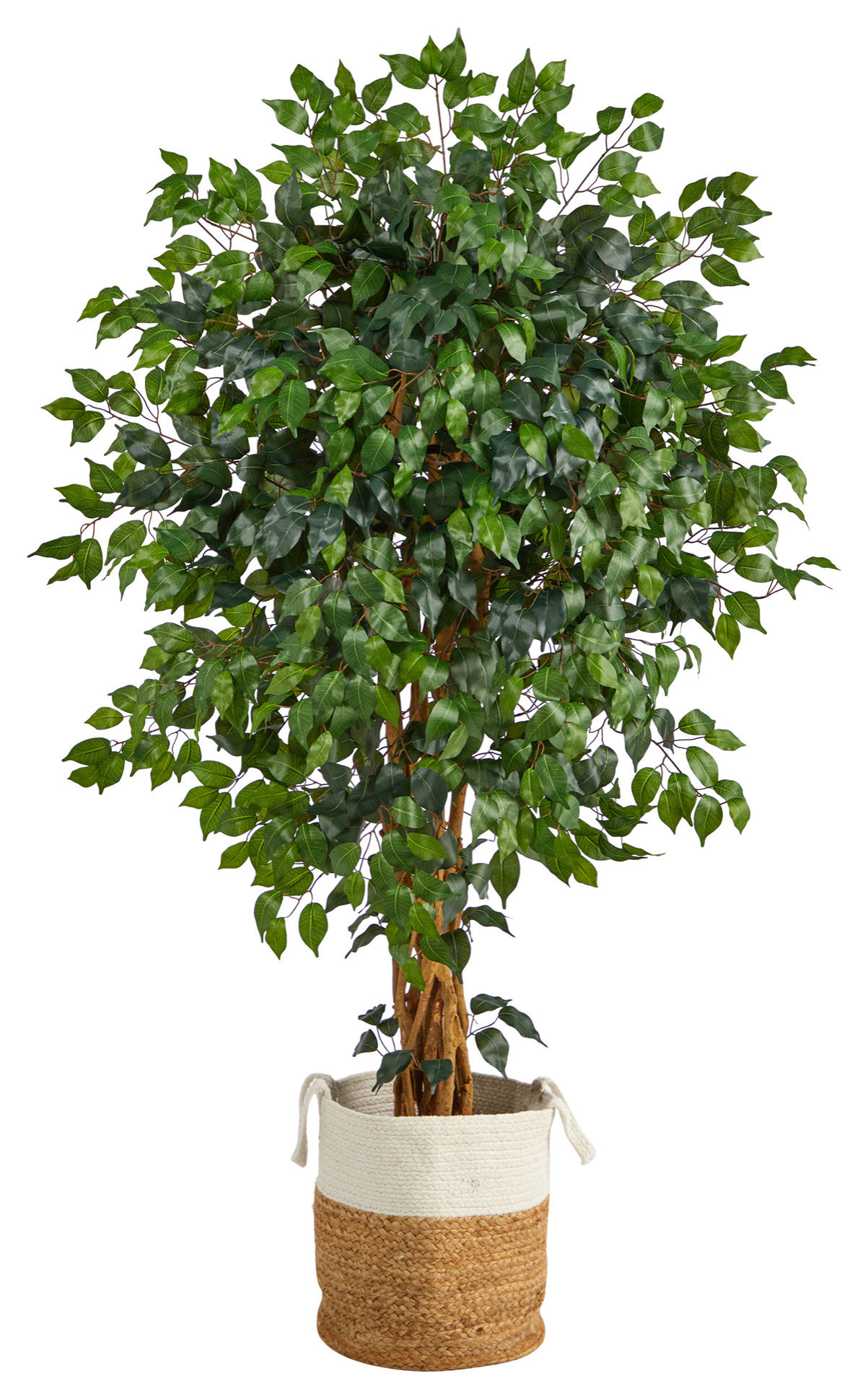 5.5' Palace Ficus Artificial Tree With, Handmade Natural Jute and ...