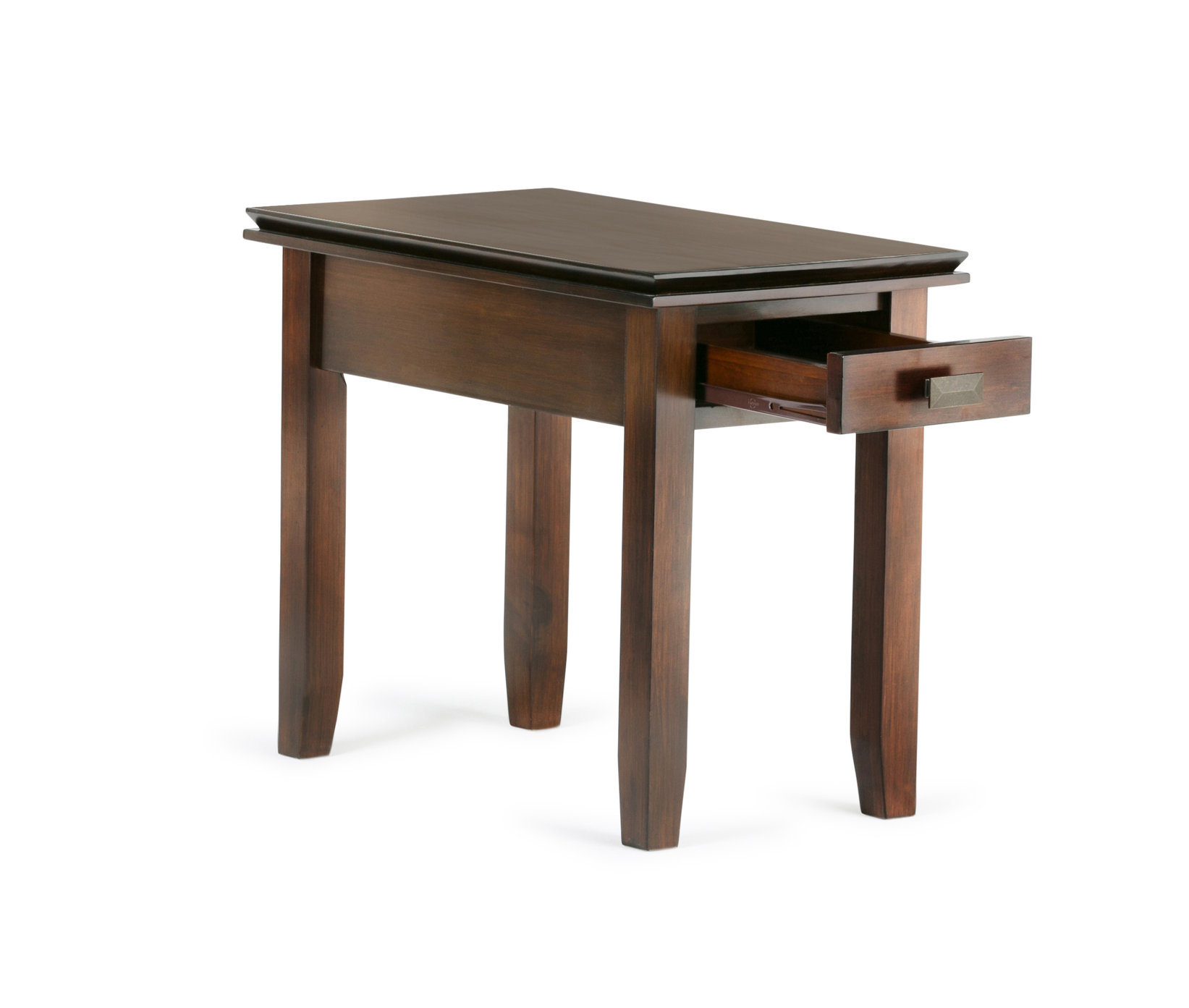 Artisan Solid Wood 14 Inch Wide Rectangle Narrow End Side Table In ...