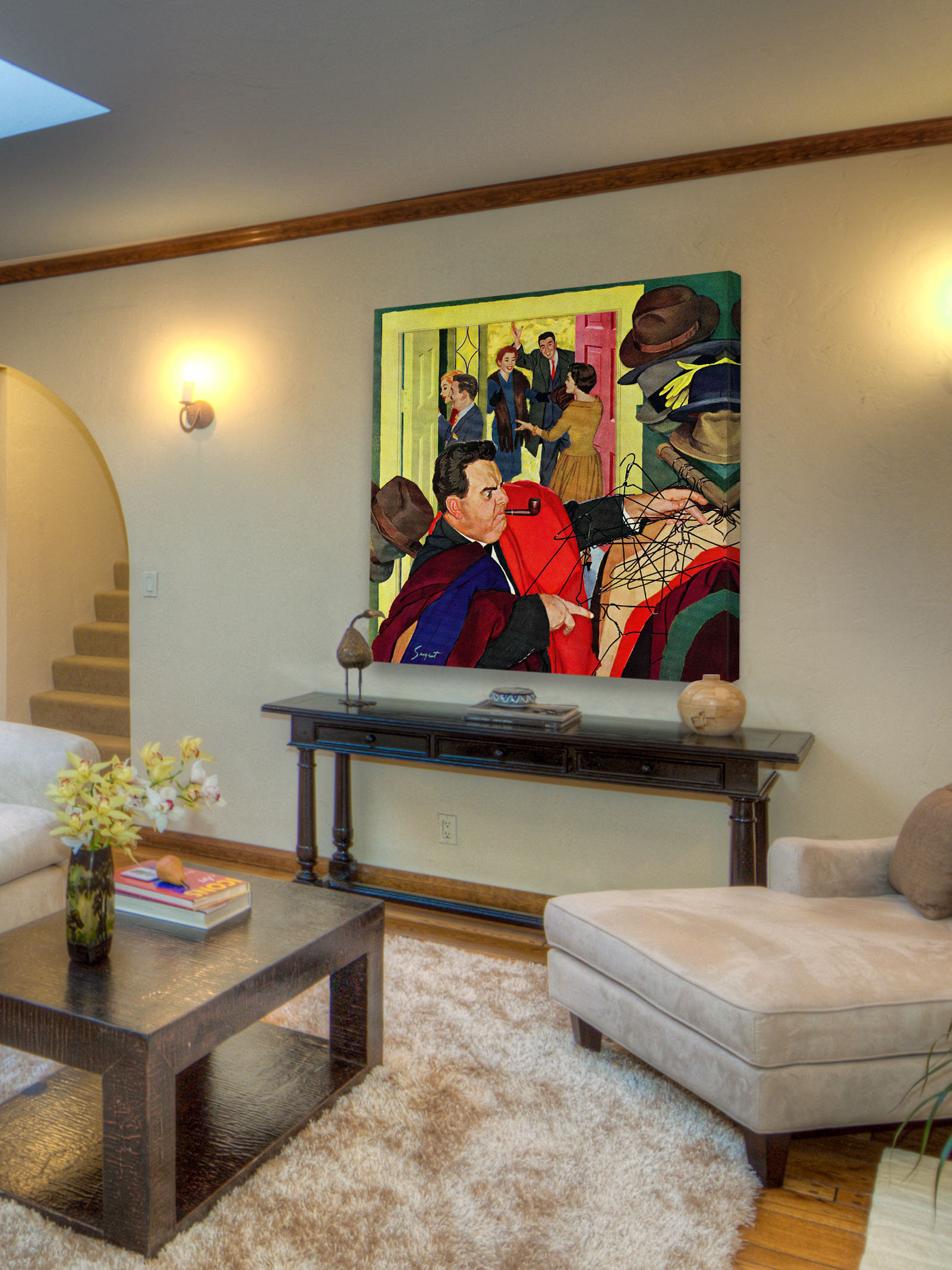 "Tangled Coat Hangers" Painting Print on Canvas by Richard Sargent, 40 ...