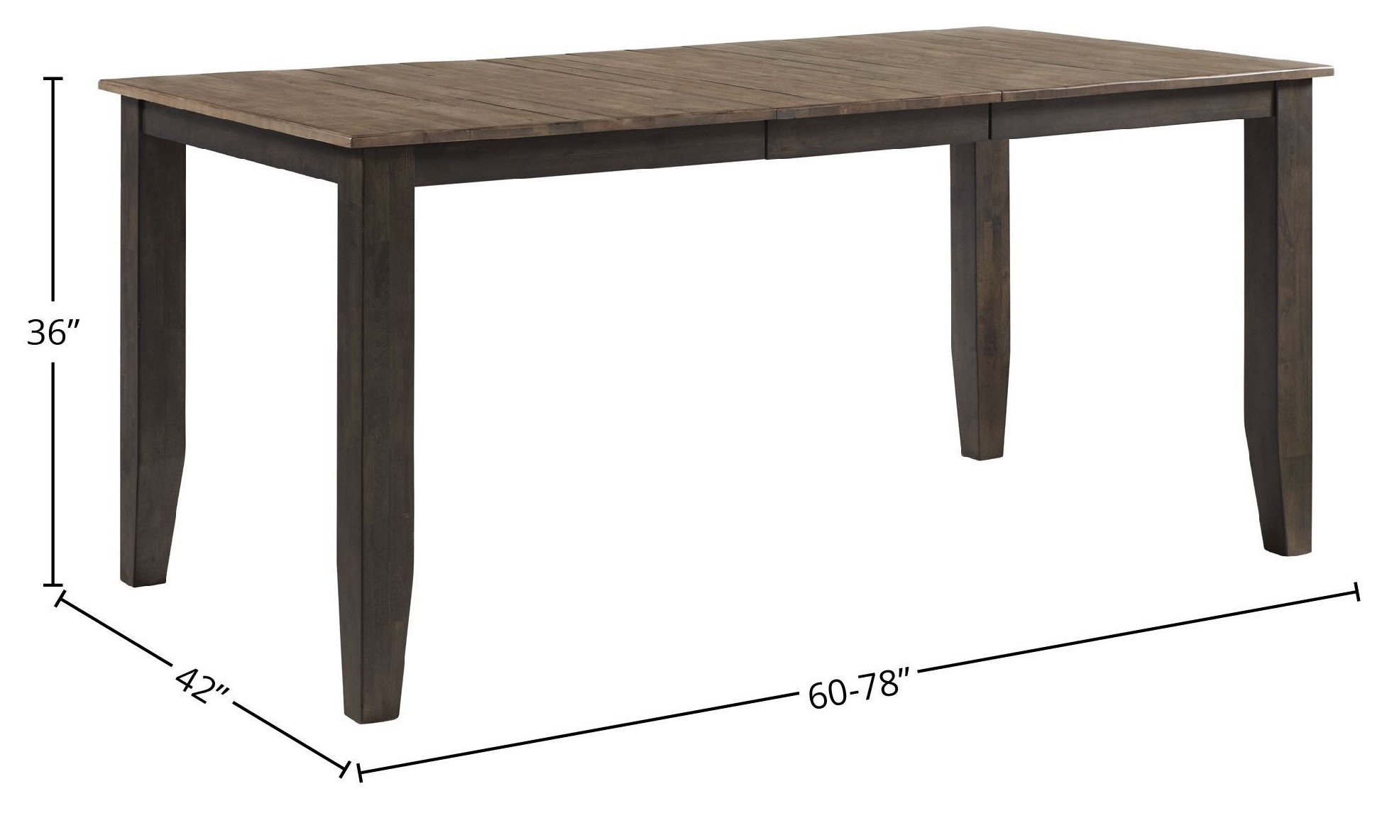 Beacon 60" Wide Counter Table With Self-Storing Leaf, Black and Walnut ...