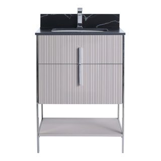Fine Fixtures Serenity Modern bathroom vanity, Chrome Hardware ...