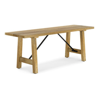 Harvey Solid Mango Wood 47"W Bench - Transitional - Accent And Storage ...