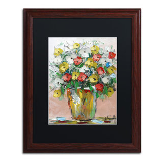 Hai Odelia 'Spring Flowers in a Vase 6' Matted Framed Art, 16x20 - Contemporary - Prints And ...