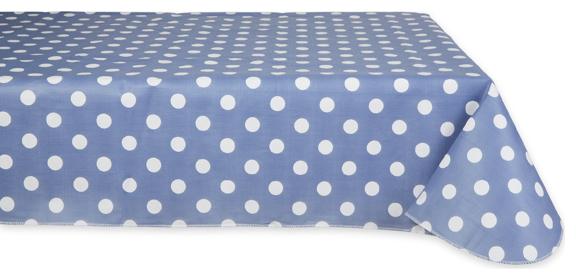Stonewash Blue Polka Dot Vinyl Tablecloth 70 Round - Contemporary ...