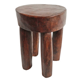 Consigned Ivory Coast Wood Stool 20 - Rustic - Accent And Garden Stools ...