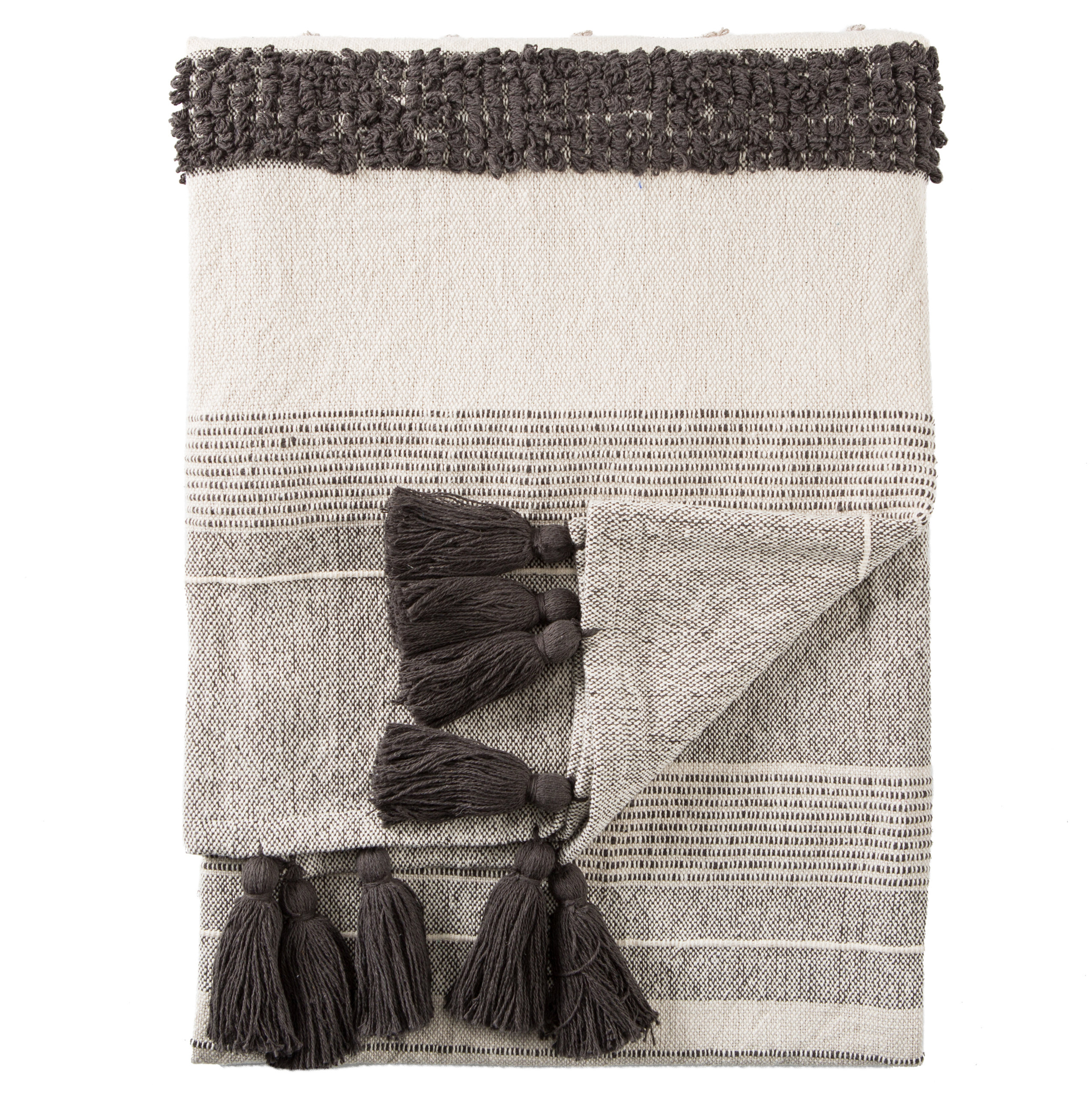 Jaipur Living Sur Striped Gray/Ivory Throw - Contemporary - Throws - by ...