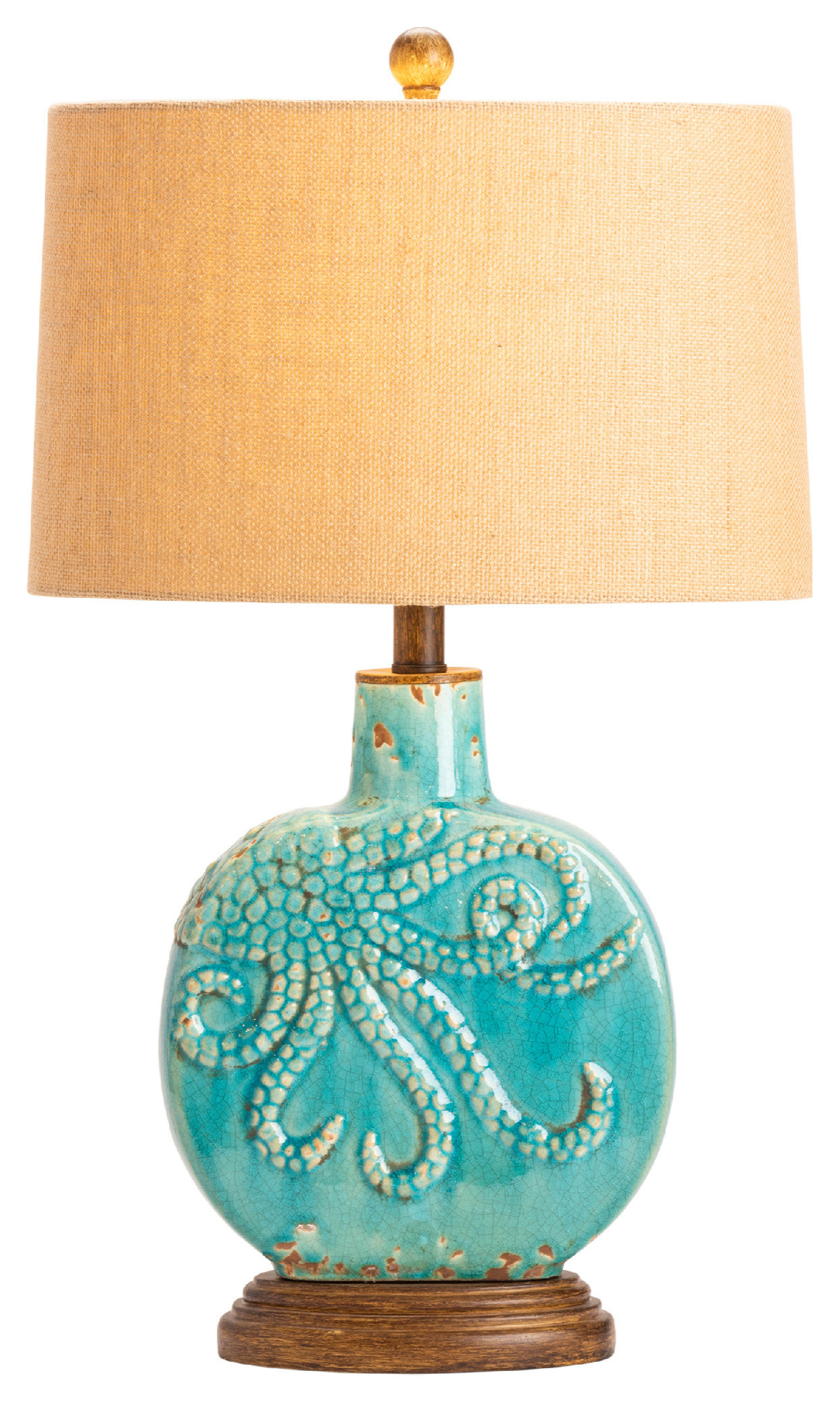 Deep Ocean Table Lamp Resin Antique Turquoise Ceramic Finish, Set of 2 ...