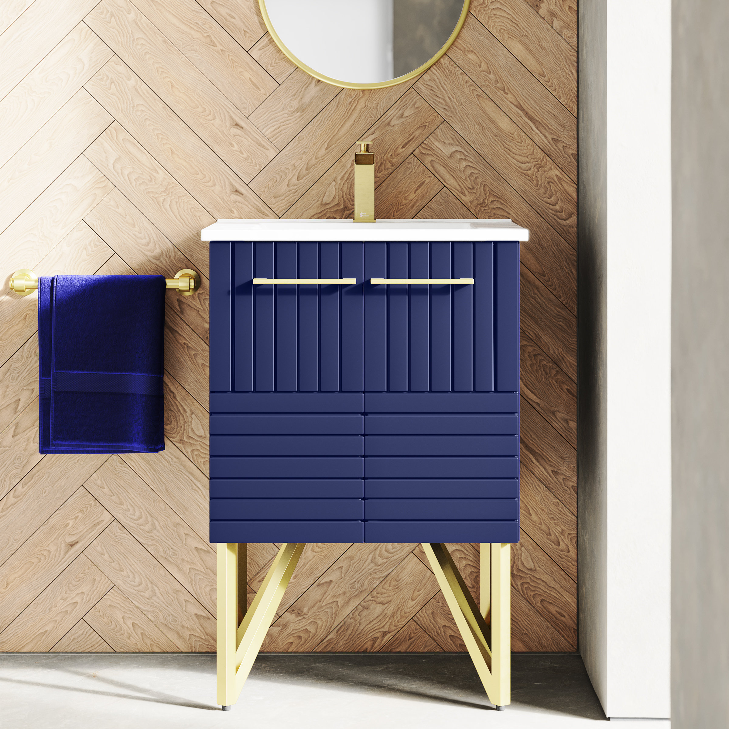 Annecy 24" Bathroom Vanity, Granger Blue - Contemporary - Bathroom ...