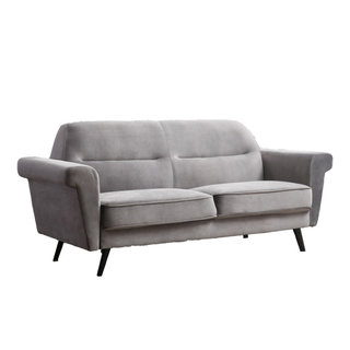 Fabric Upholstered Sofa with Key Arms and Canonical Legs, Dark Gray ...