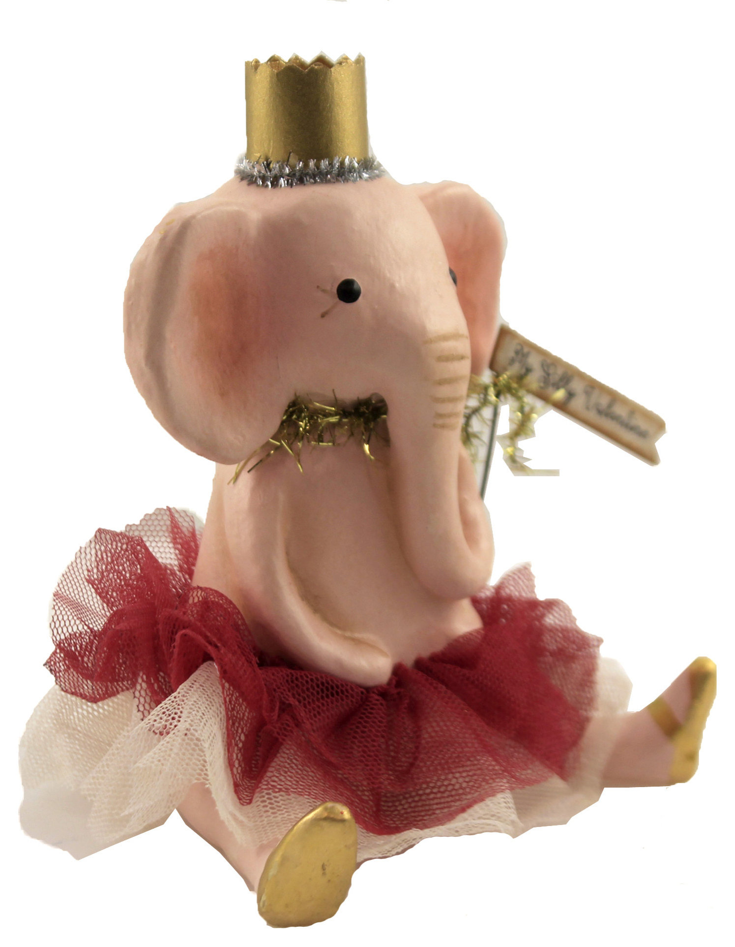 Valentine's Day My Silly Valentine Elephant Gold Crown Hand Painted ...