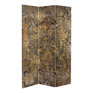 6' Tall Roots of the Earth Canvas Room Divider - Contemporary - Screens ...