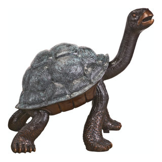 Curious Tortoise Bronze Statue - Contemporary - Garden Statues And Yard ...