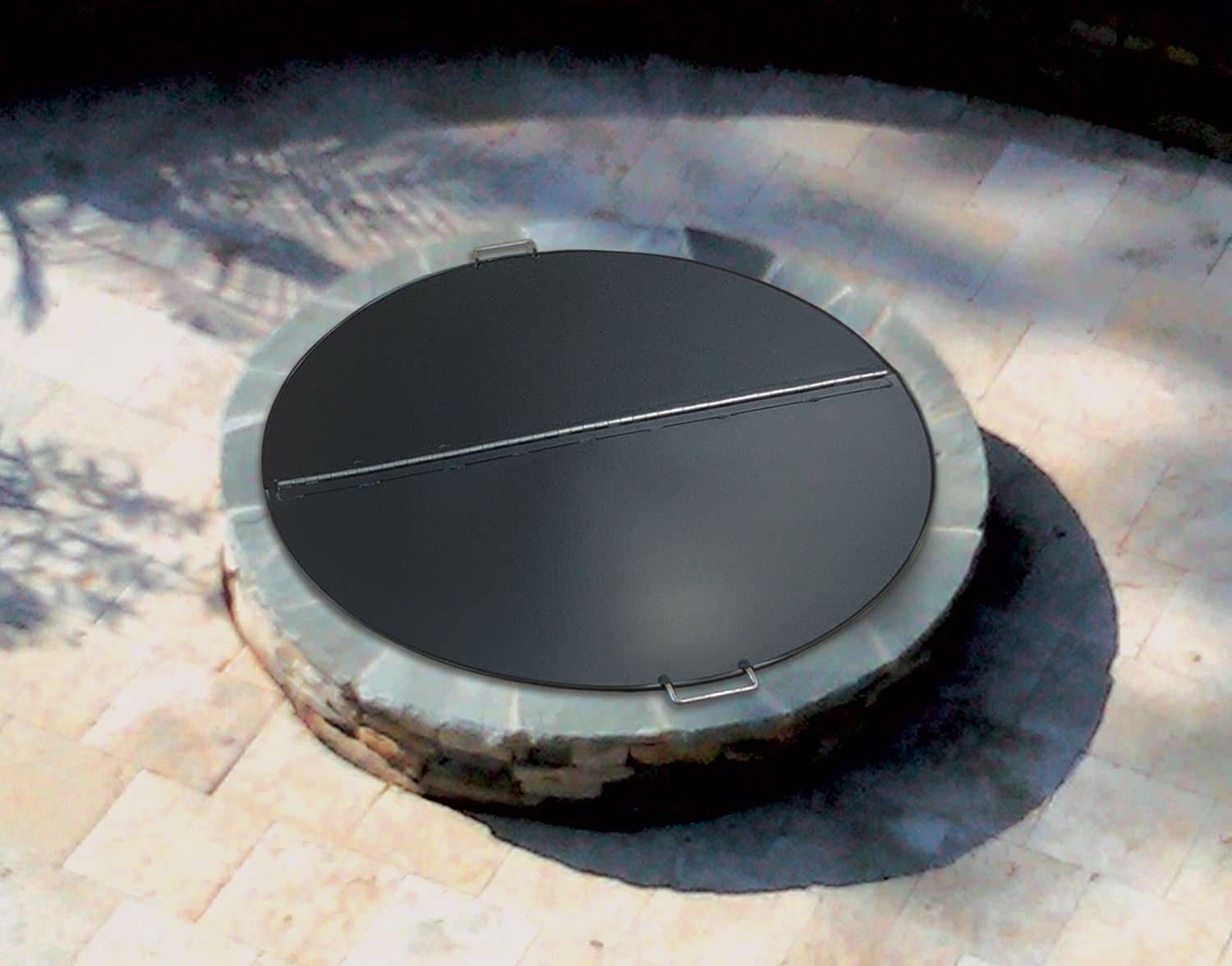 Round Folding Fire Pit Cover, Stainless Steel, 66" Diameter ...