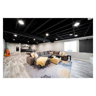 Custom Finished Basement - Contemporary - Chicago - by Matrix Basement ...