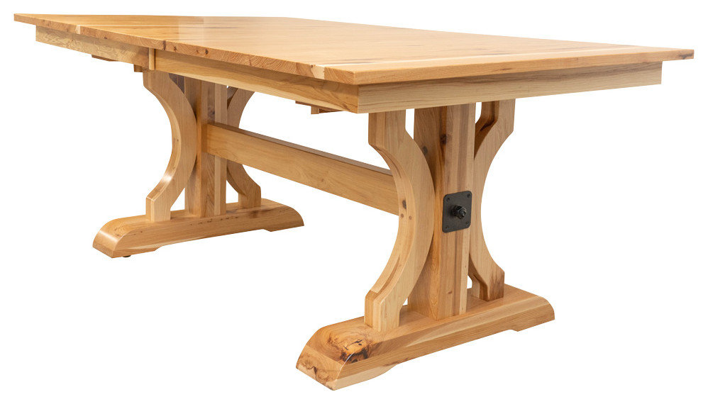Fairdale Farmhouse Trestle Base Table, 48"x96", 2 Middle Leaves ...