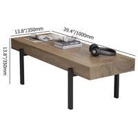39" Rustic Rectangular Coffee Table, Small/Narrow - Industrial - Coffee ...