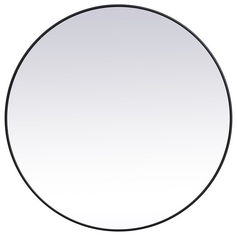 Home Living Metal Frame Round Mirror 45", 45" - Contemporary - Wall ...