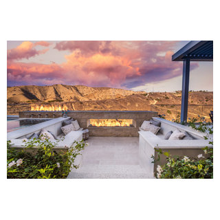 Linear Fire Feature w/ a View - Contemporary - Patio - Orange County ...