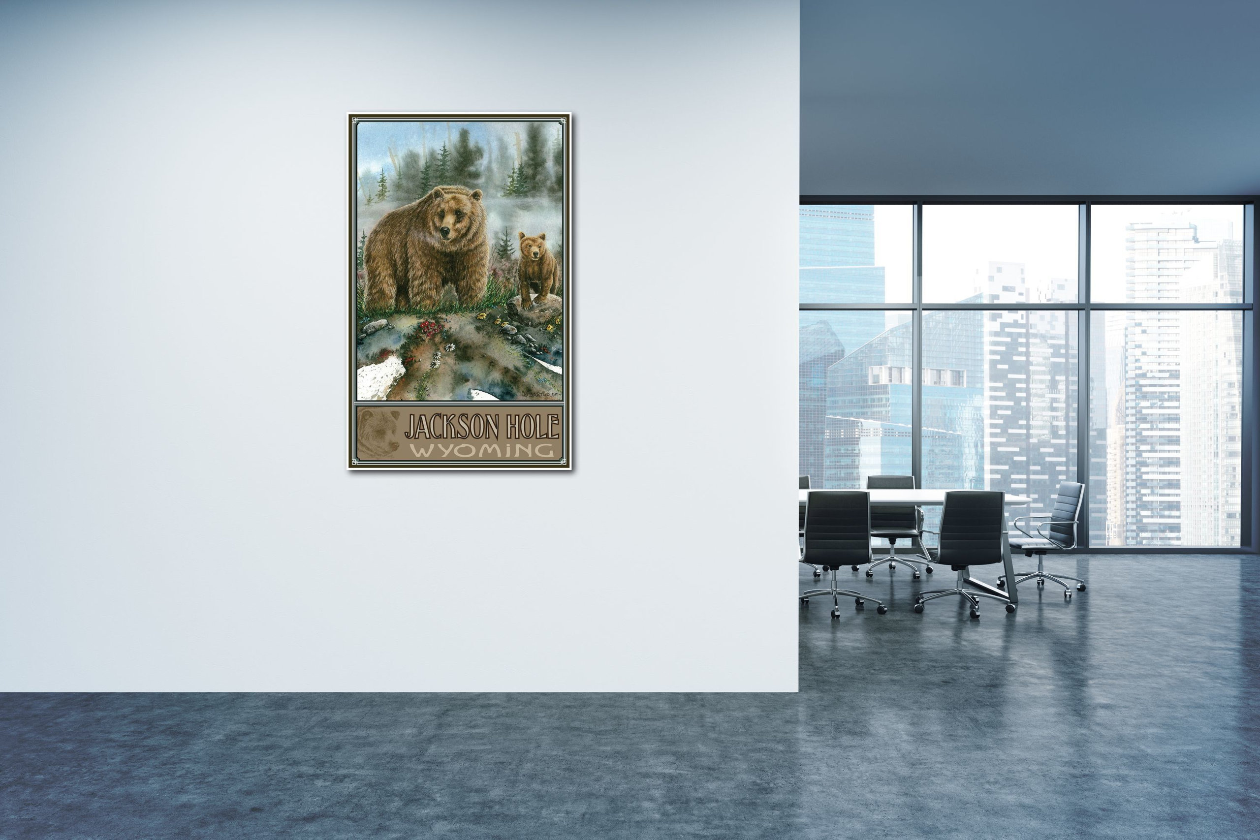 by Artist Dave Bartholet Jackson Hole Wyoming Grizzly Art Print, 30"x45 ...